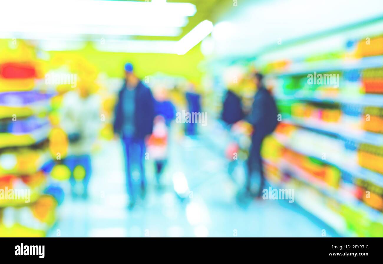 abstract defocused shoppers at supermarket Stock Photo - Alamy