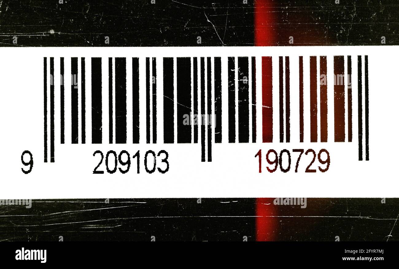 scanner ray on the bar code Stock Photo - Alamy