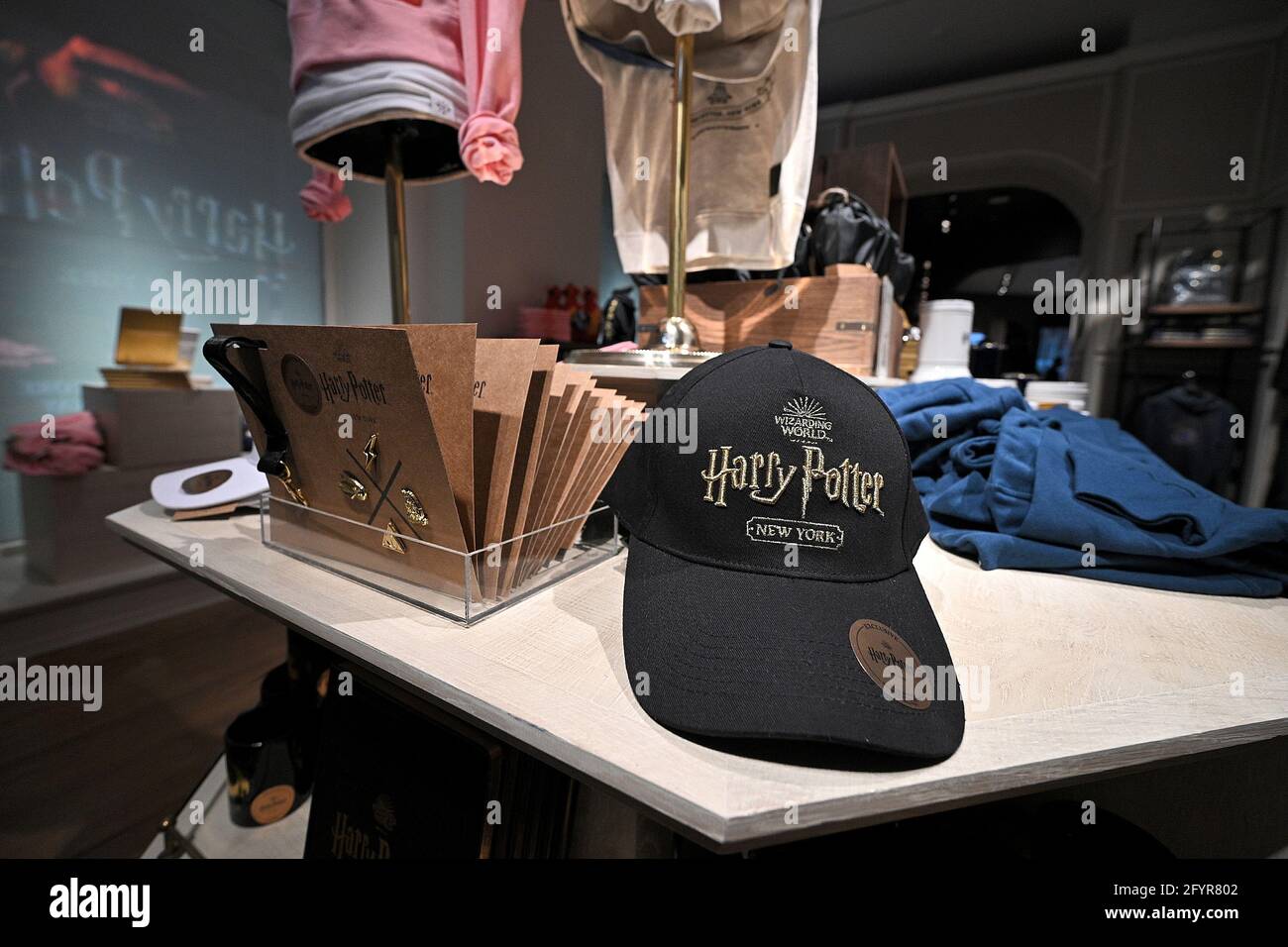 Movie related merchandise and decorations inside the Harry Potter ...