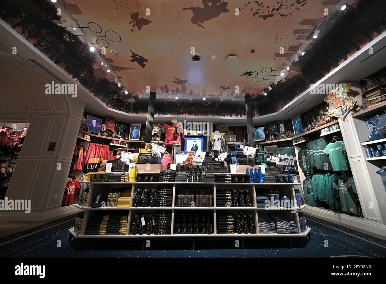 Movie related merchandise and decorations inside the Harry Potter ...