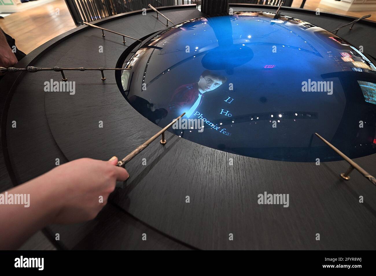 New York, USA. 29th May, 2021. An interactive wizard wand table inside ...