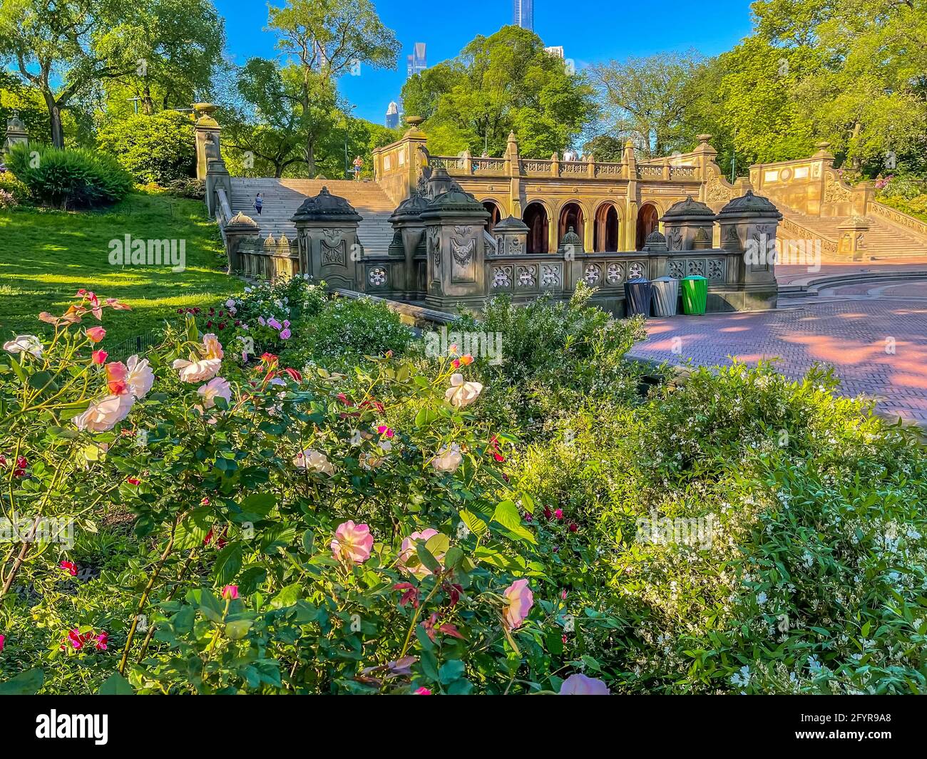 Bethesda Terrace and Fountain are two architectural features ...