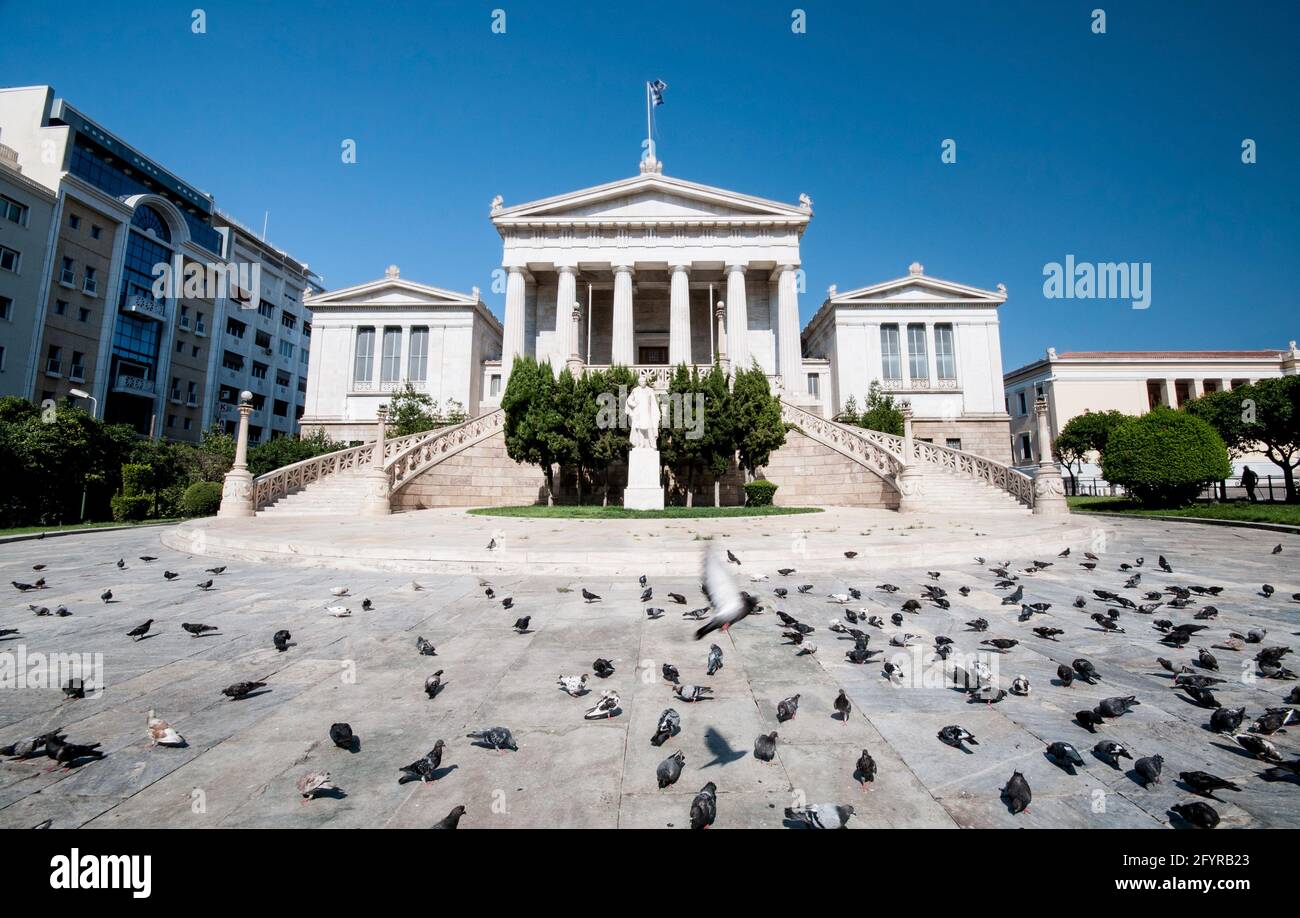 Athens university library building. Greece Europe Stock Photo - Alamy