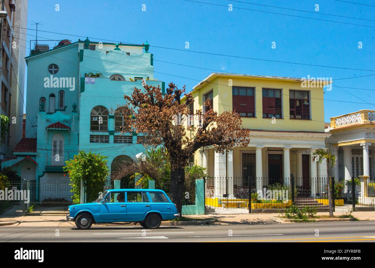 Colorful houses in Havana Cuba Stock Photo - Alamy