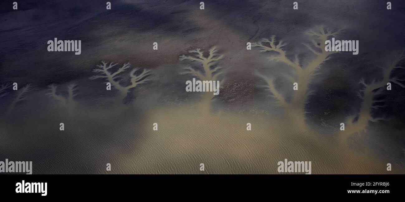 Aerial view of mud plains on the Icelandic south coast Stock Photo - Alamy
