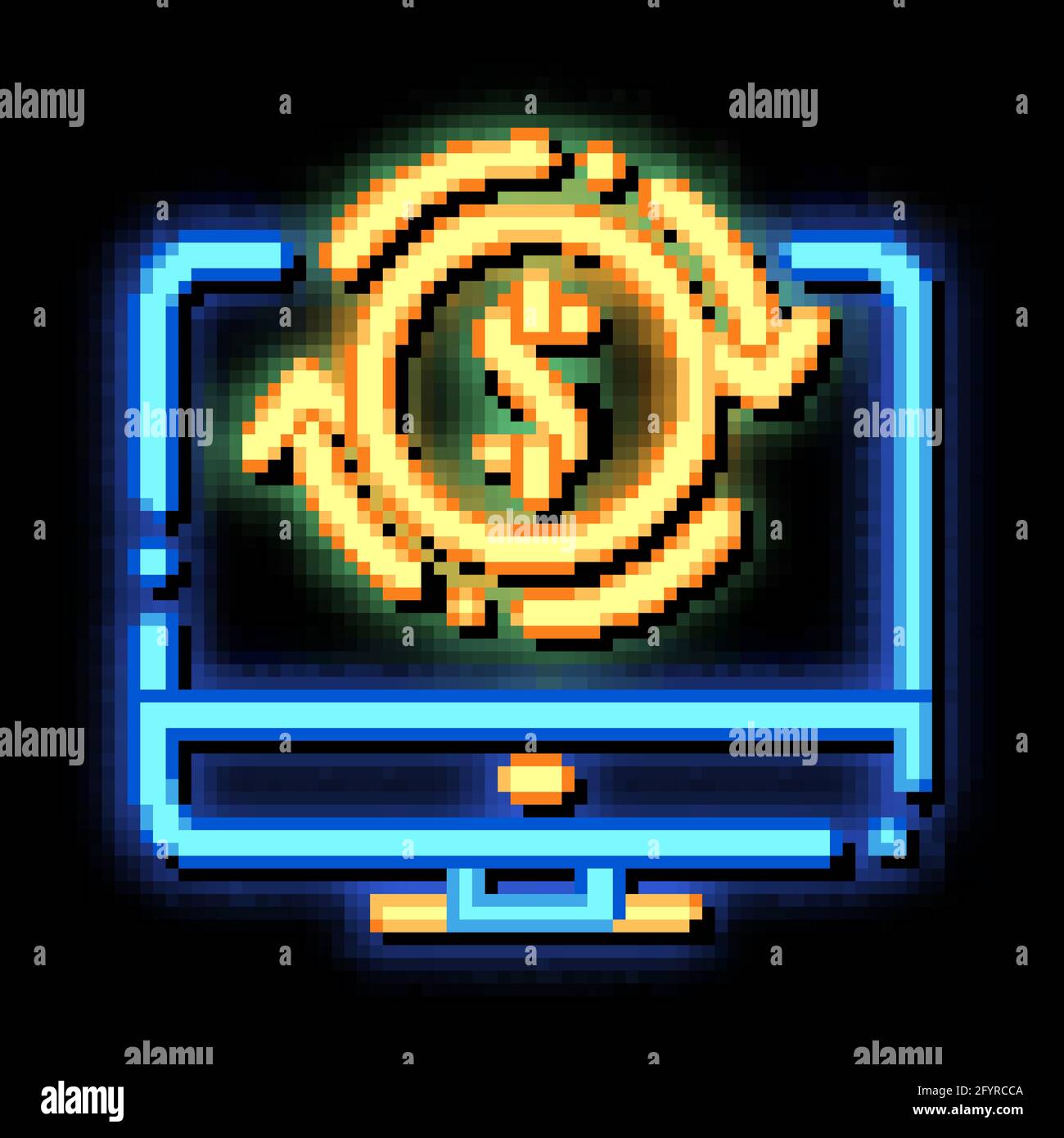 Money Account Verification neon glow icon illustration Stock Vector ...