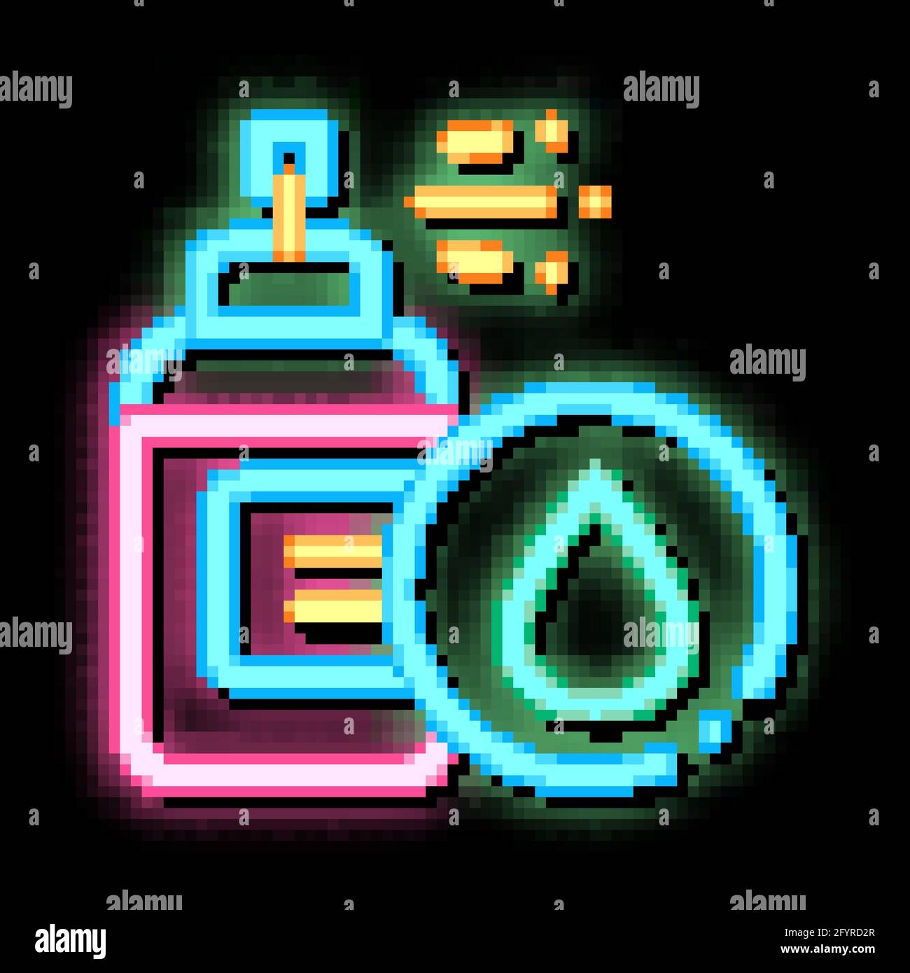 Neon perfume bottle glowing Stock Vector Images - Alamy