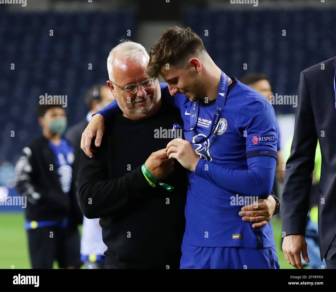 Porto, Portugal, 29th May 2021. Mason Mount of Chelsea enjoys the ...