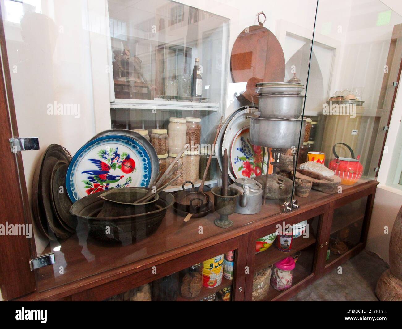 Interior display of typical kitchen items for cooking, serving at the ...