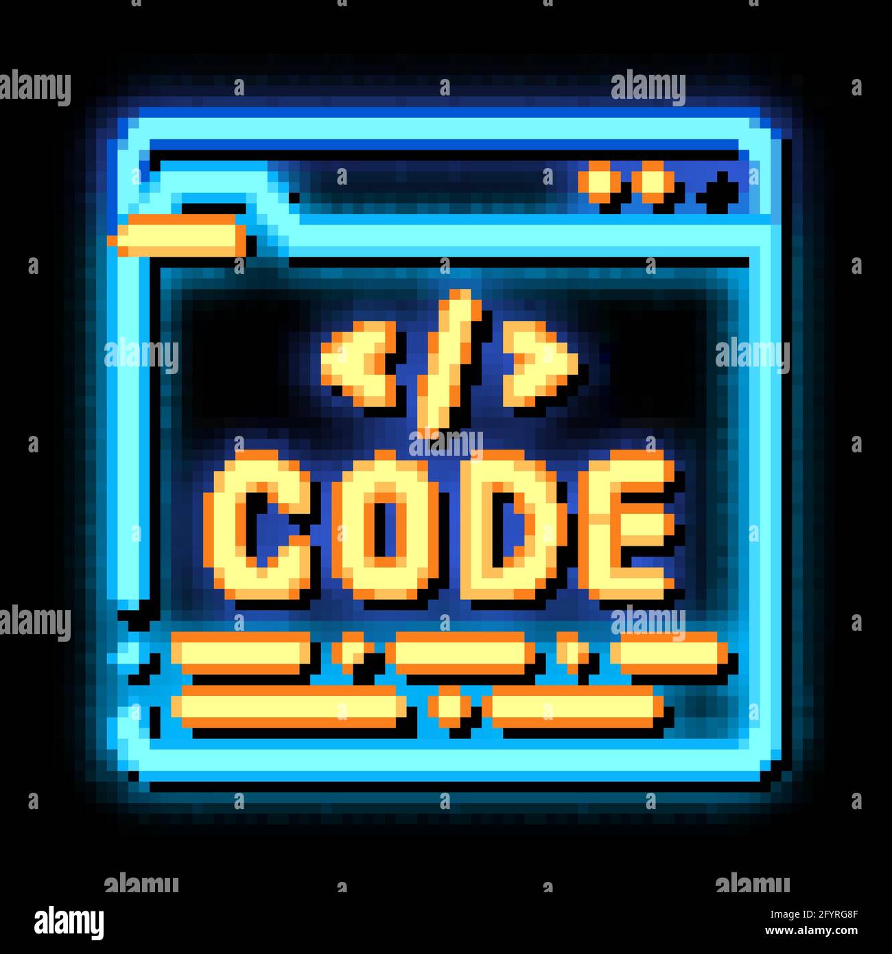 Code File Computer System neon glow icon illustration Stock Vector ...