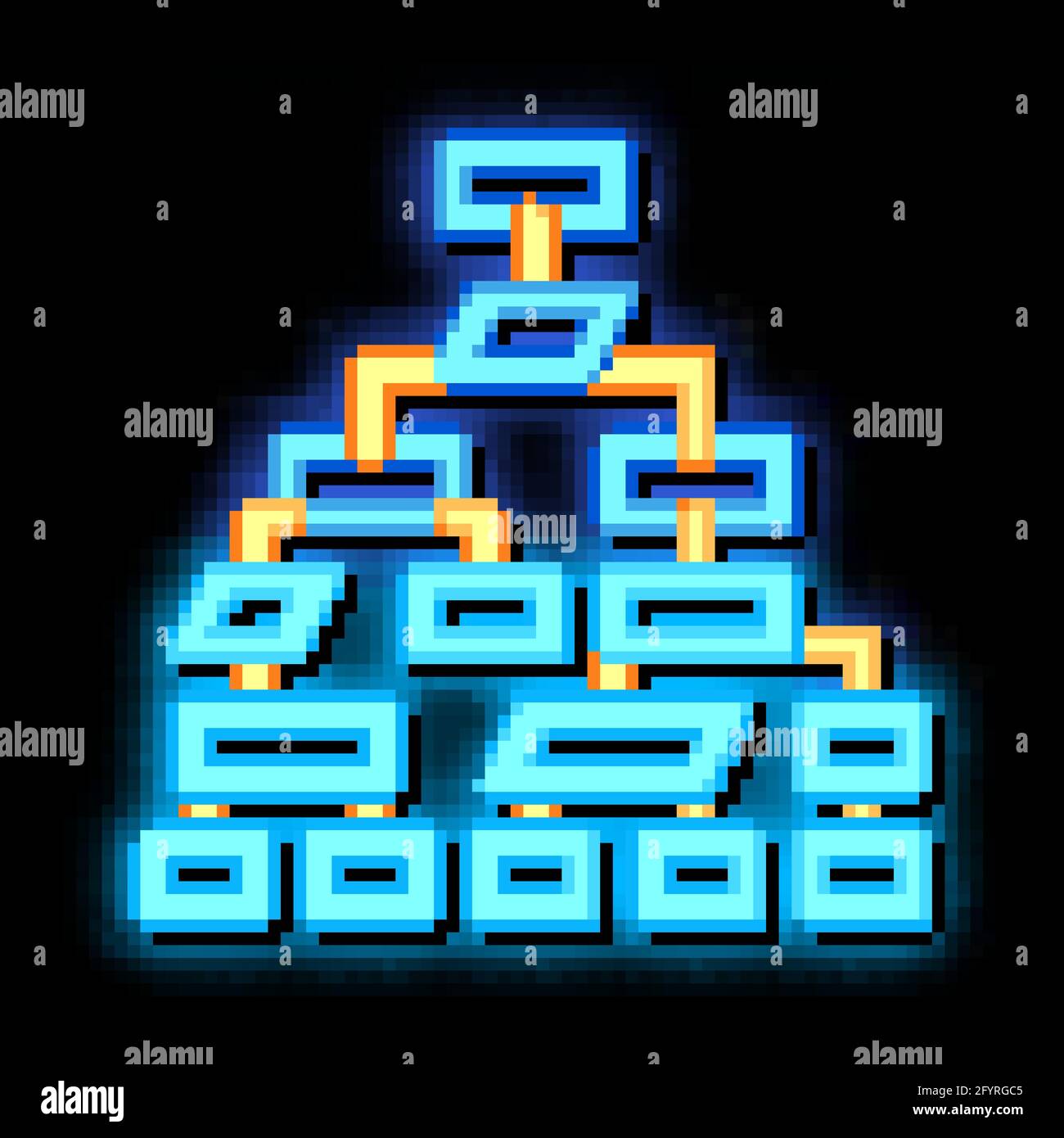 Structure Computer System neon glow icon illustration Stock Vector ...