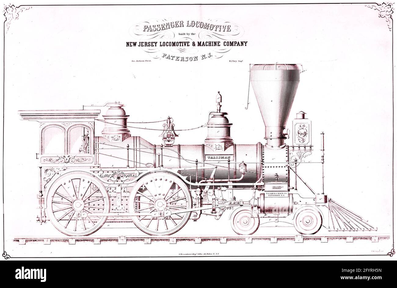 Passenger Locomotive built by the New Jersey Locomotive & Machine ...