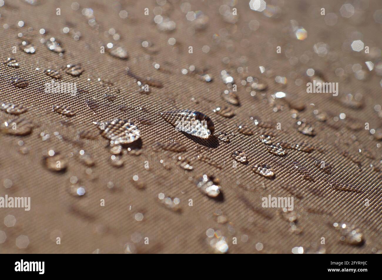 Raindrops on a parasol after a shower Stock Photo - Alamy