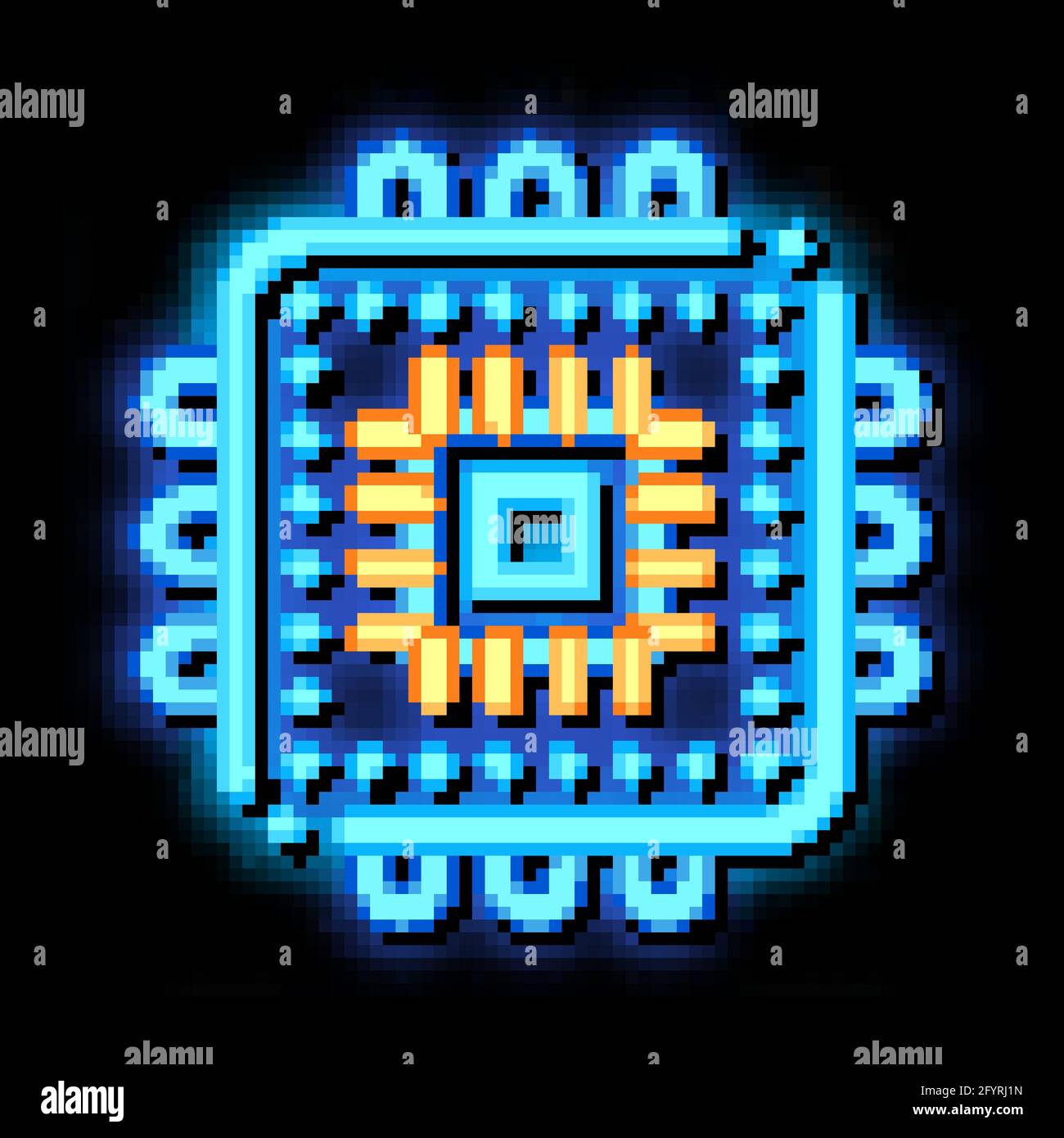 Computer Element Processor neon glow icon illustration Stock Vector ...