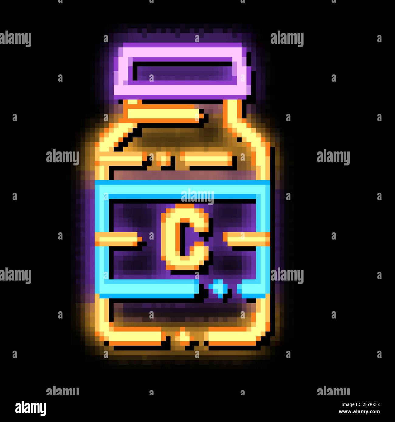 Bottle Vitamin Nutrition neon glow icon illustration Stock Vector Image ...