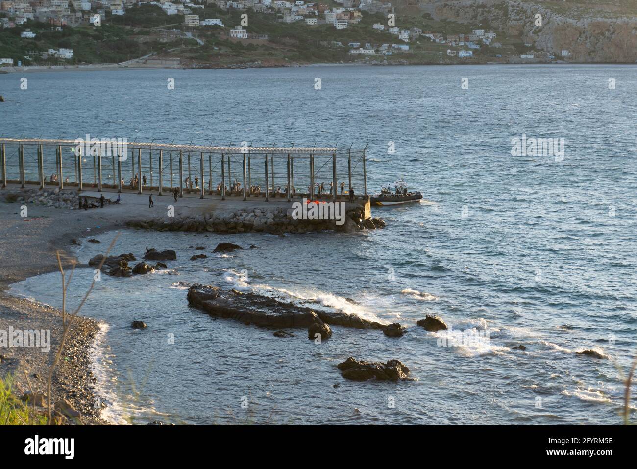 CEUTA, SPAIN - May 17, 2021: Massive entry of moroccan immigrants on ...