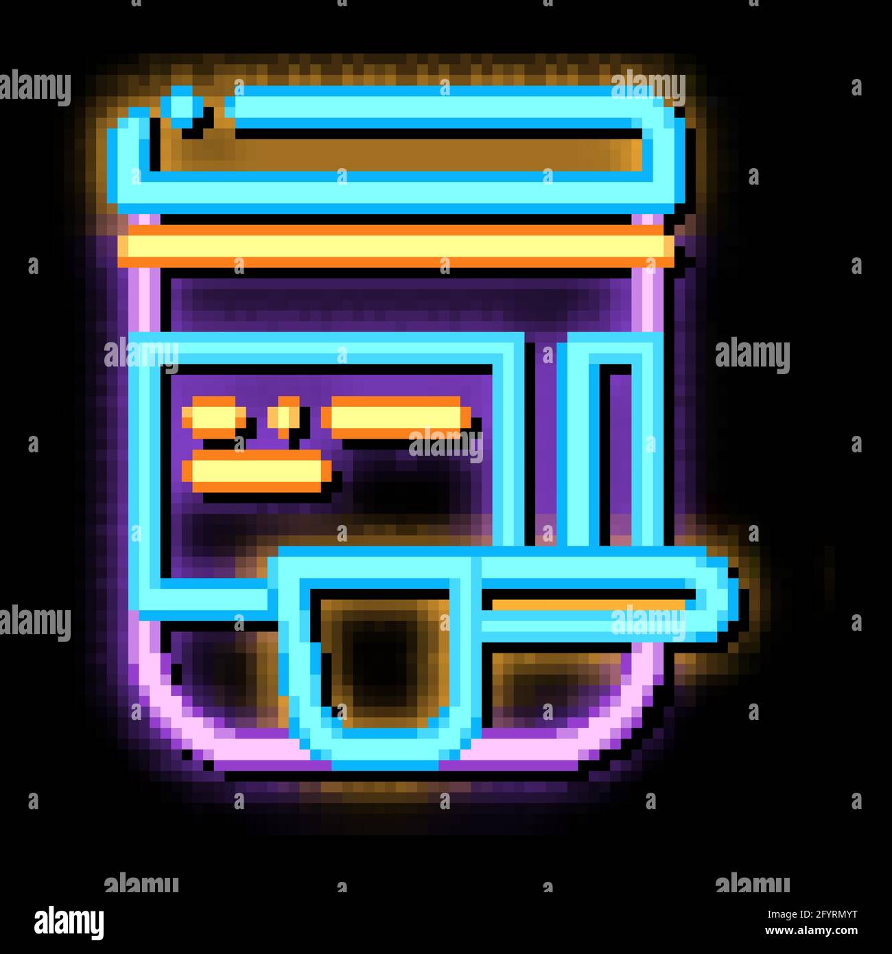 Supplements Bottle And Scoop neon glow icon illustration Stock Vector ...