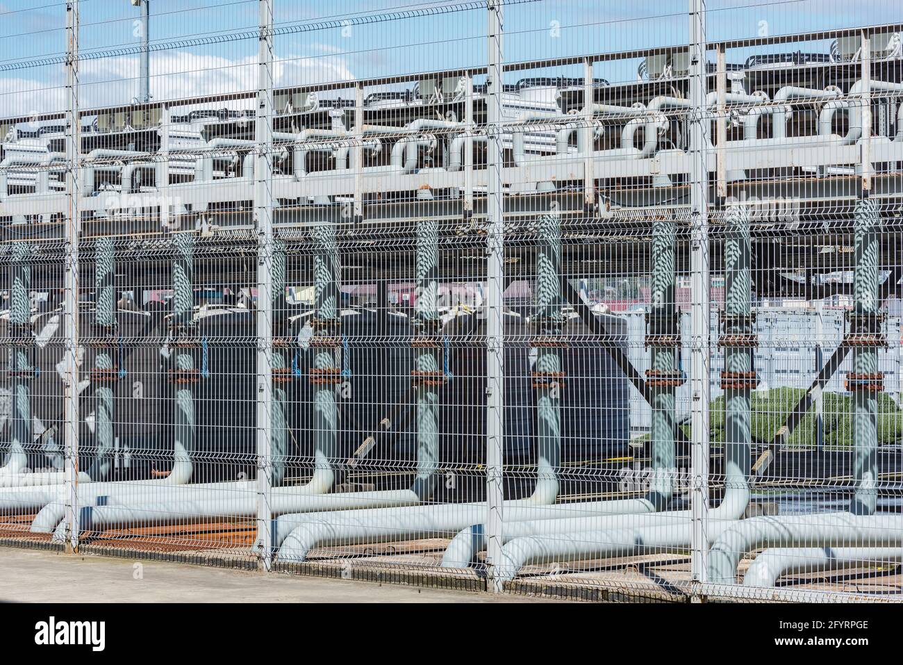 Air conditioning system assembled and installed by the stadium Stock ...