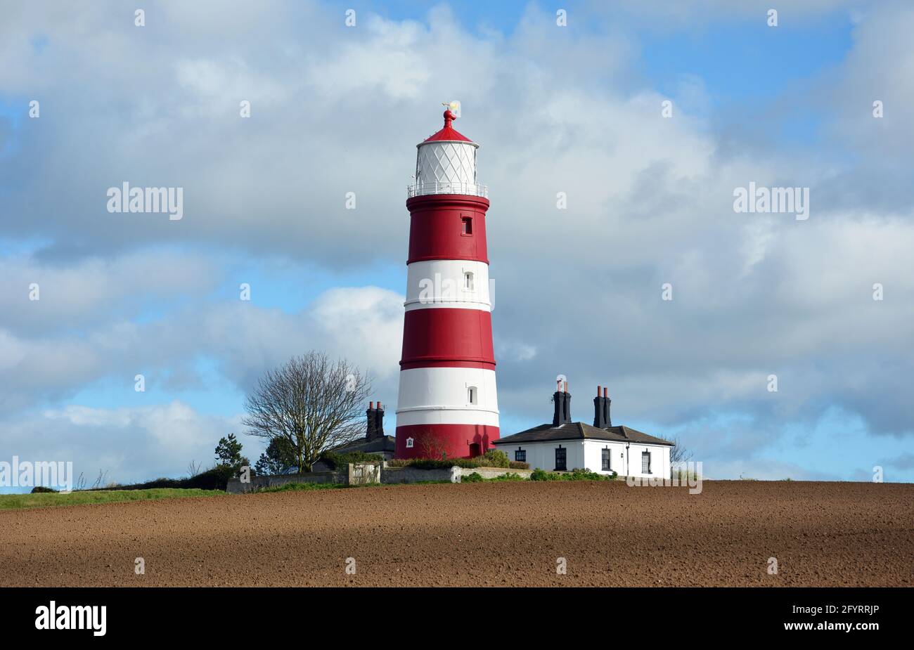 A beautiful view of the Happisburgh Lighthouse in Norfolk, UK Stock ...