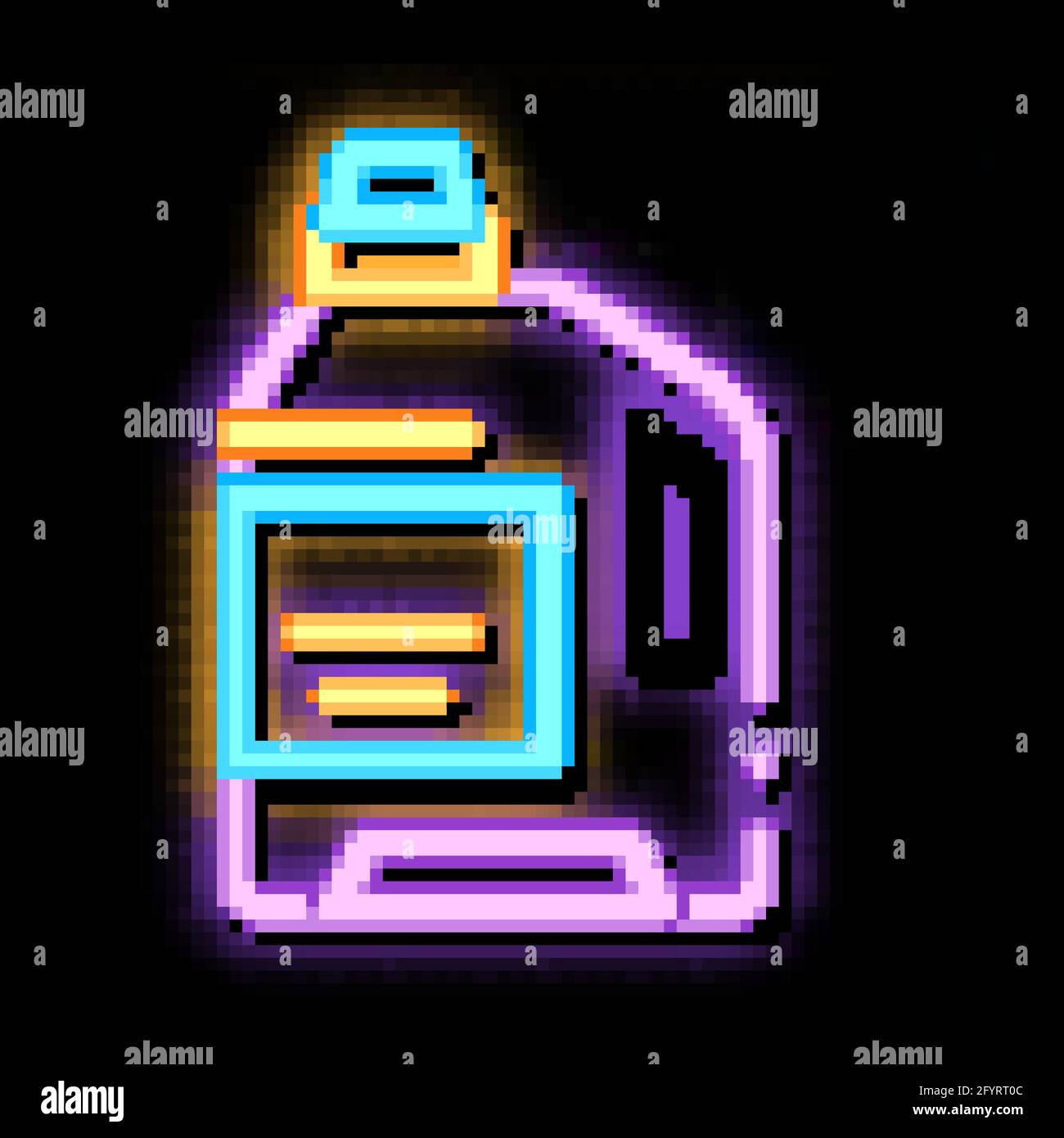 Laundry Service Washing Liquid Bottle neon glow icon illustration Stock ...