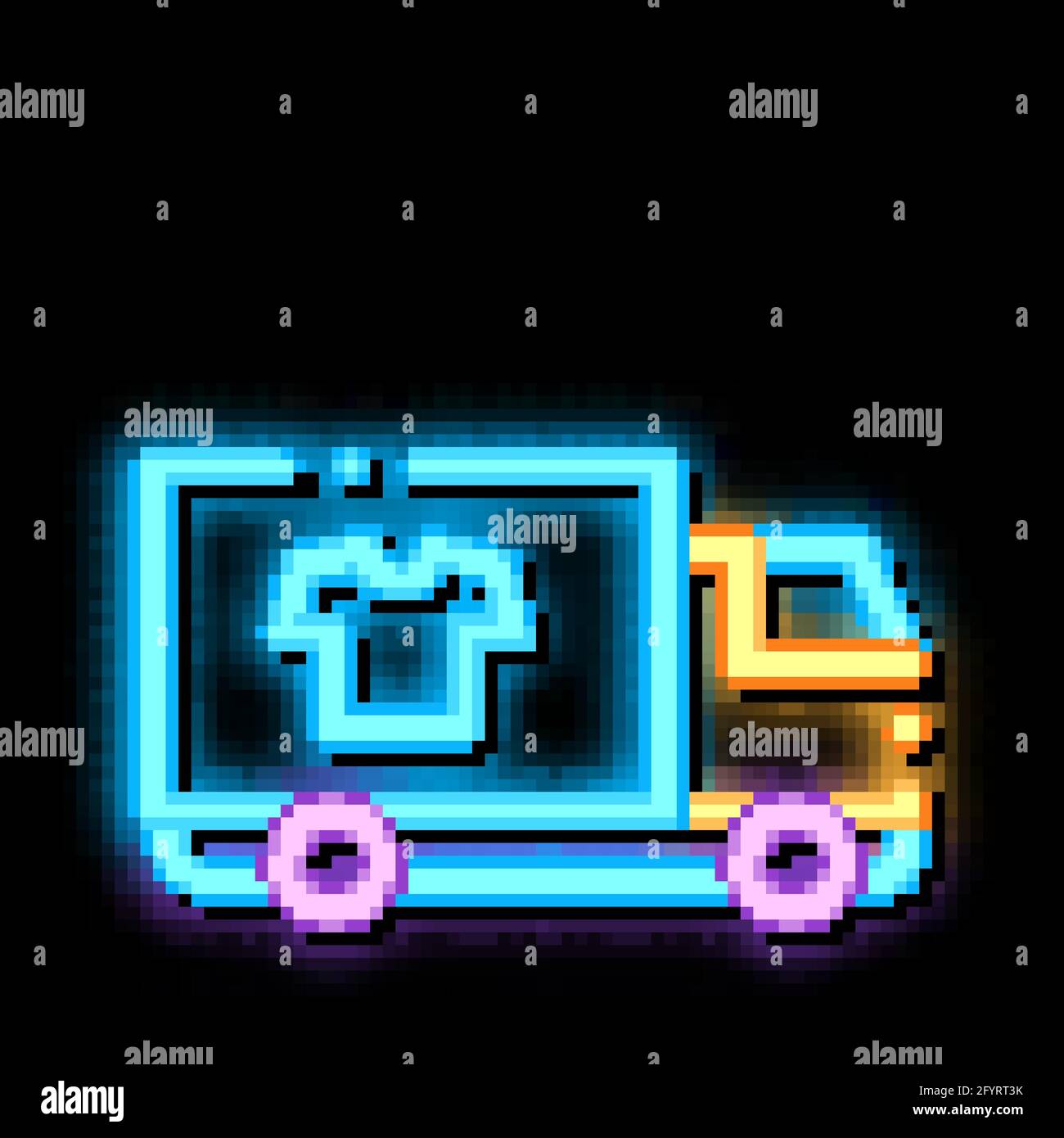 Laundry Service Delivery neon glow icon illustration Stock Vector Image ...