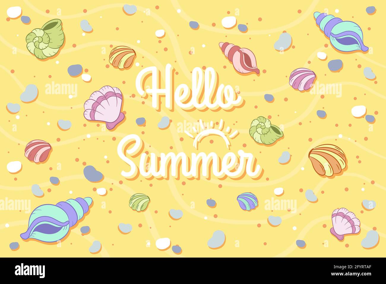 Pink shells beach Stock Vector Images - Alamy