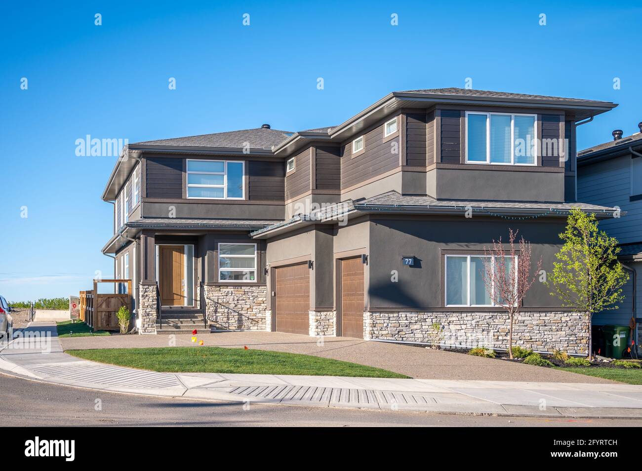 Calgary, Alberta - May 29, 2021: Beautiful modern suburban home in ...