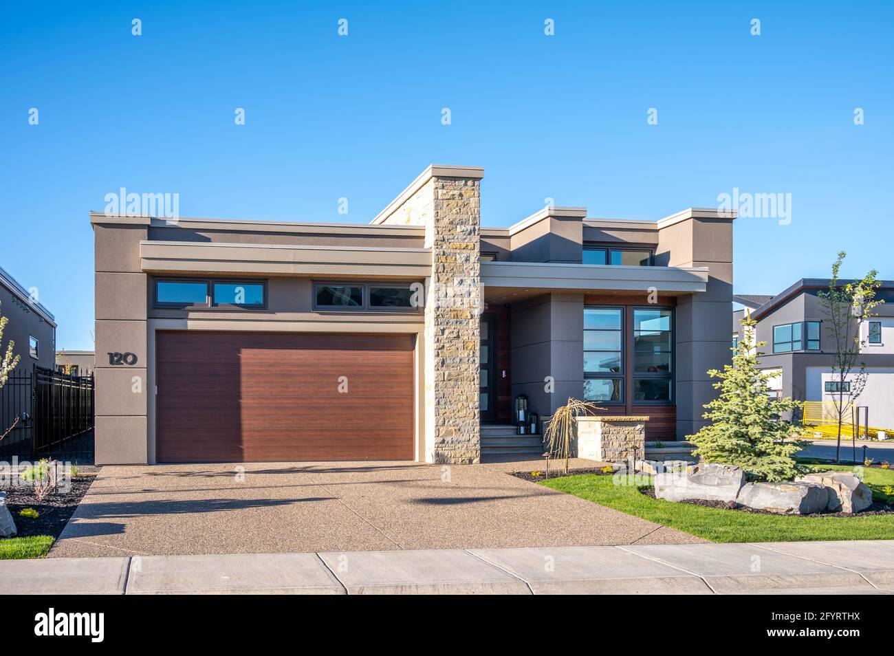Calgary, Alberta - May 29, 2021: Beautiful modern suburban home in ...