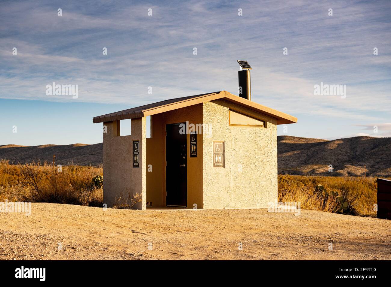 Pit Toilet in Desert Picnic Area in Big Bend National Park Stock Photo ...