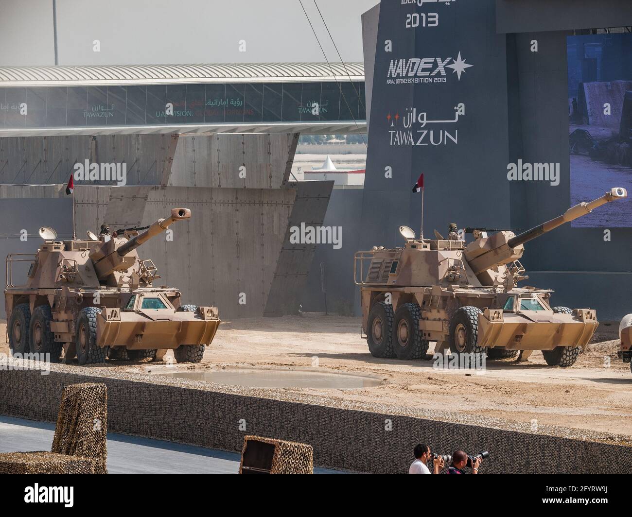 Abu Dhabi, UAE - Feb.20.2013: South African G6 Rhino mine-protected ...