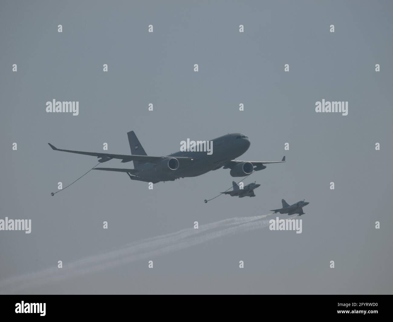 flight display of aerial tanker in IDEX 2013 military exibition Stock ...