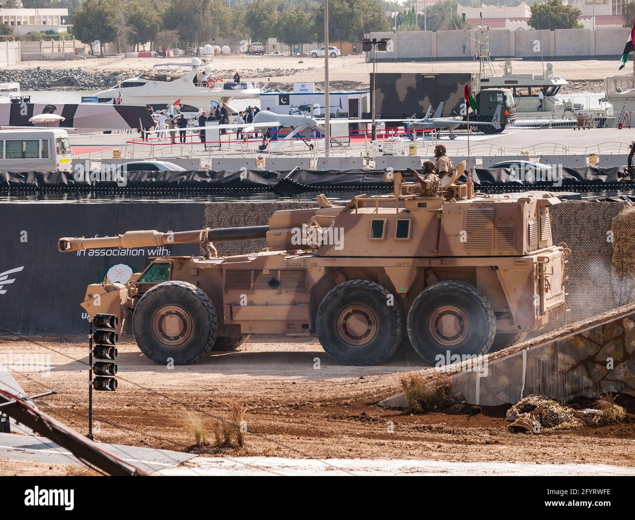 Abu Dhabi, UAE - Feb.20.2013: South African G6 Rhino mine-protected ...