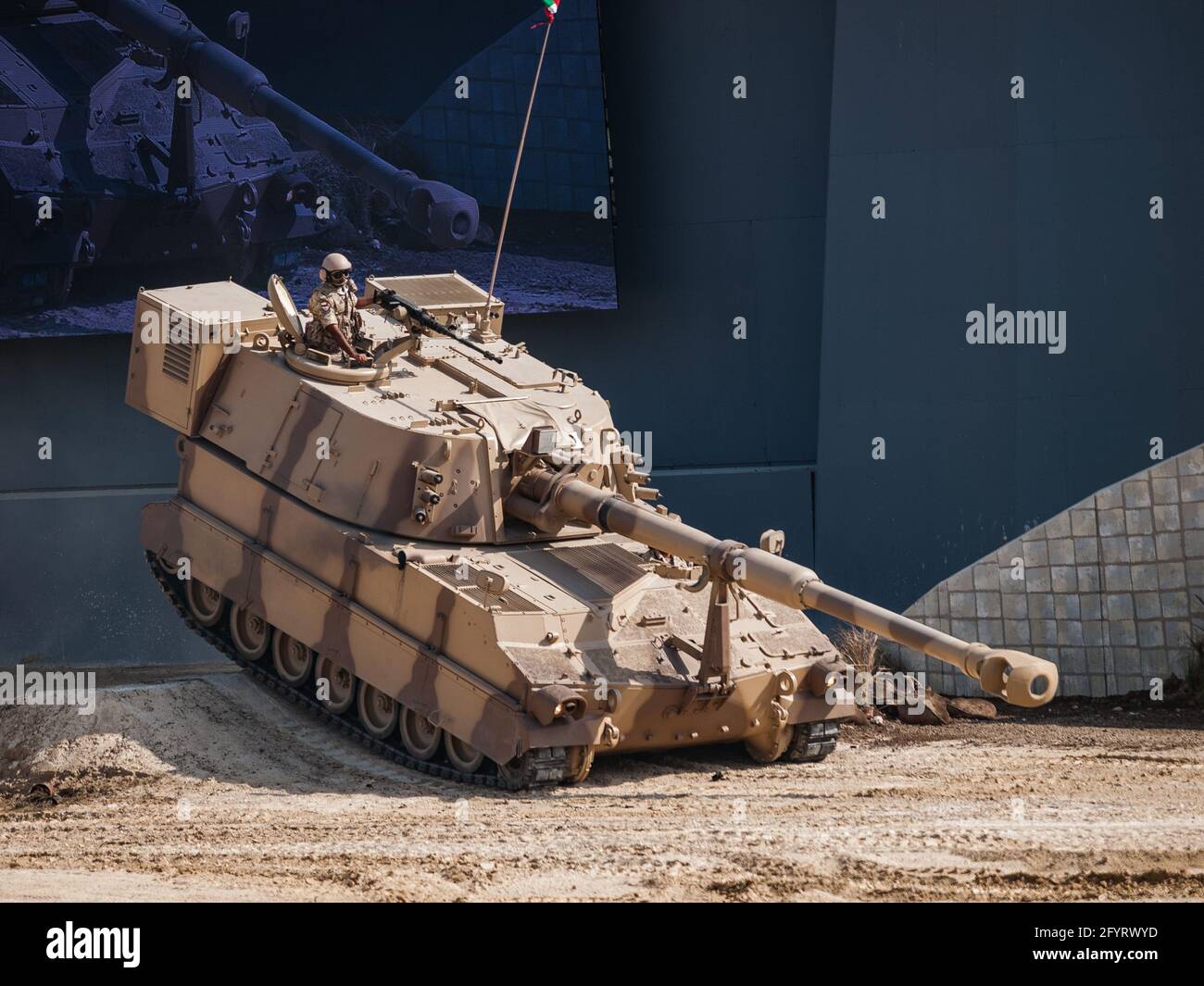 Abu Dhabi, UAE - Feb.20.2013: UAE Armed forces M-109A1 155mm Self ...