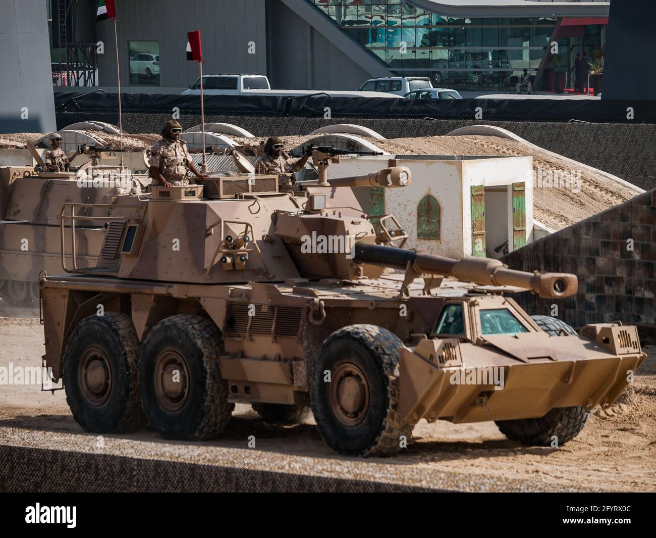 Abu Dhabi, UAE - Feb.20.2013: South African G6 Rhino mine-protected ...