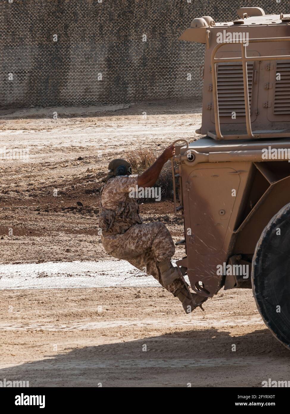 Abu Dhabi, UAE - Feb.20.2013: South African G6 Rhino mine-protected ...