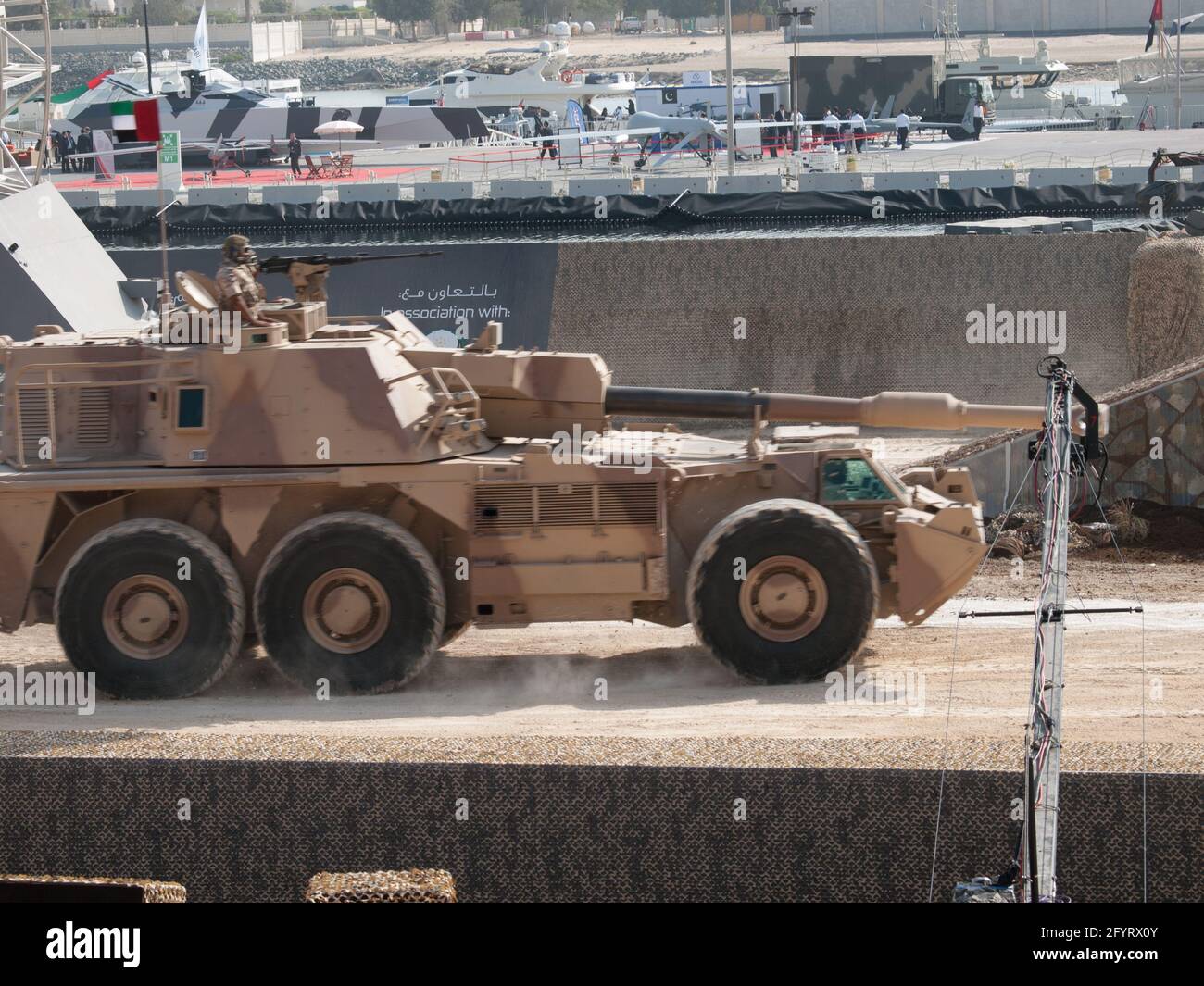 Abu Dhabi, UAE - Feb.20.2013: South African G6 Rhino mine-protected ...