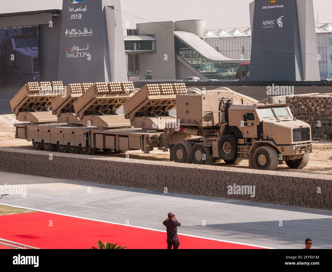 Abu Dhabi, UAE - Feb.19.2013: Jobaria Defense Systems Multiple Cradle ...
