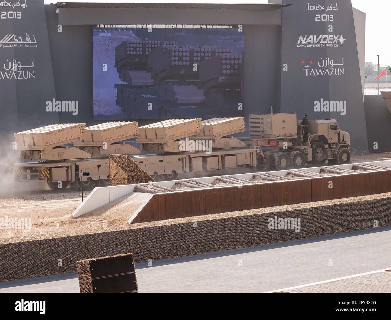 Abu Dhabi, UAE - Feb.19.2013: Jobaria Defense Systems Multiple Cradle ...