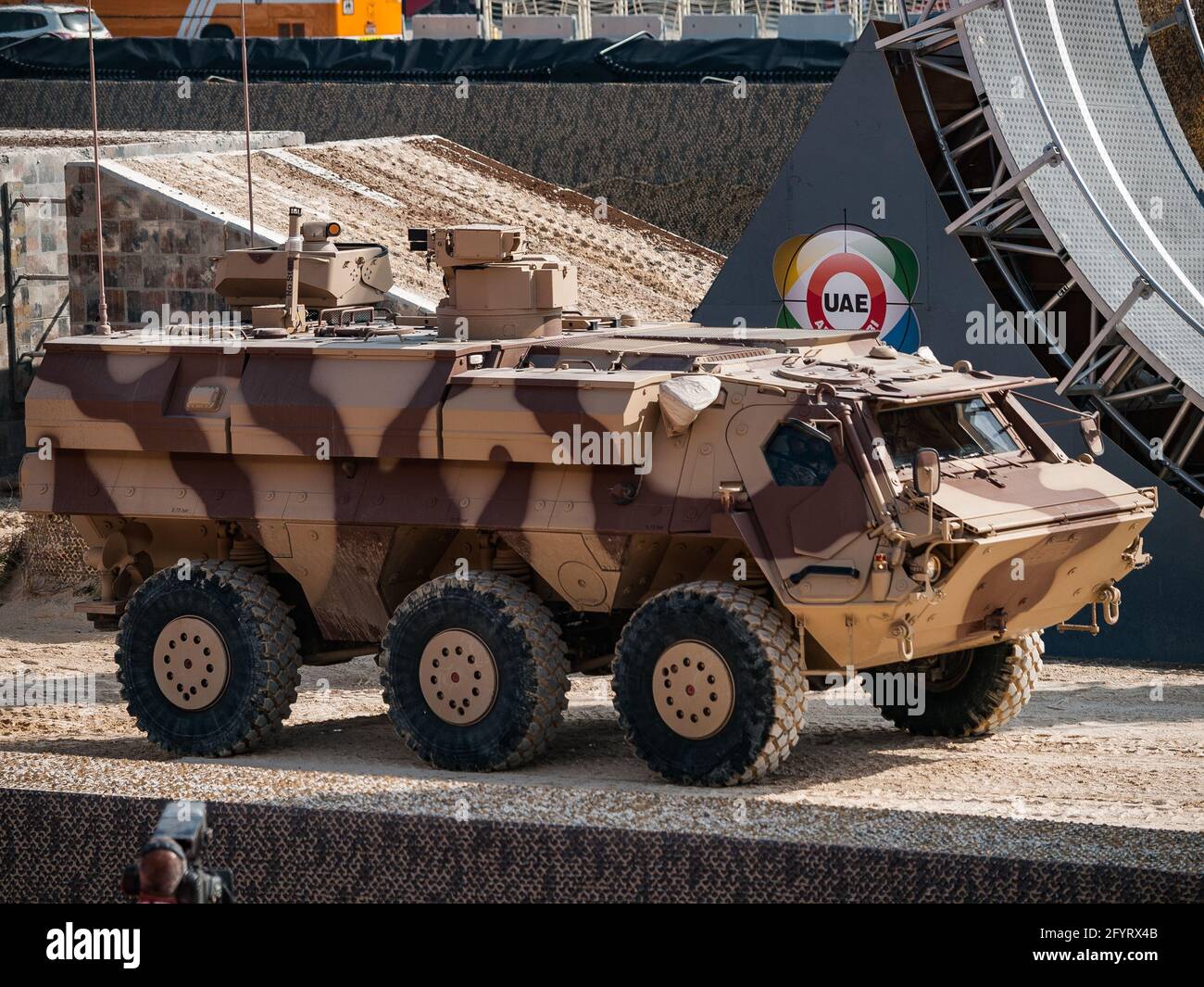 Abu Dhabi, UAE - Feb.20.2013: Rheinmetall Landsysteme Fuchs 2 (6 × 6 ...