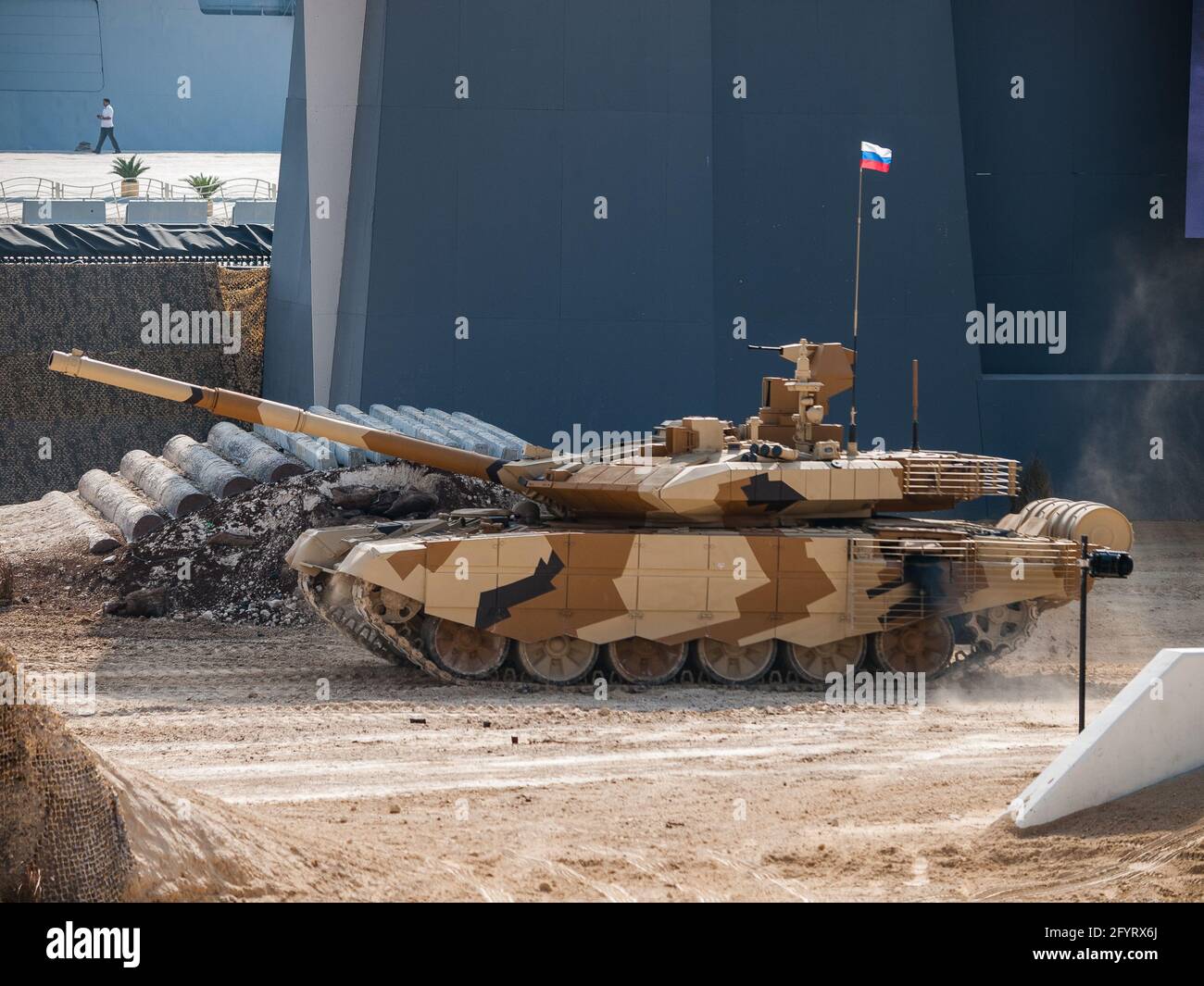Abu Dhabi, UAE - Feb.20.2013: Rosoboronexport T-90MS MBT (Main Battle ...