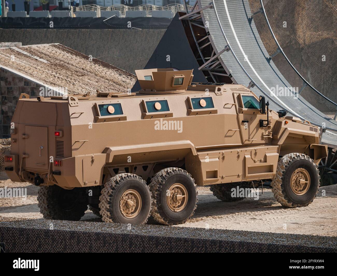 Abu Dhabi, UAE - Feb.20.2013: Streit group typhoon 6x6 APC armoured ...