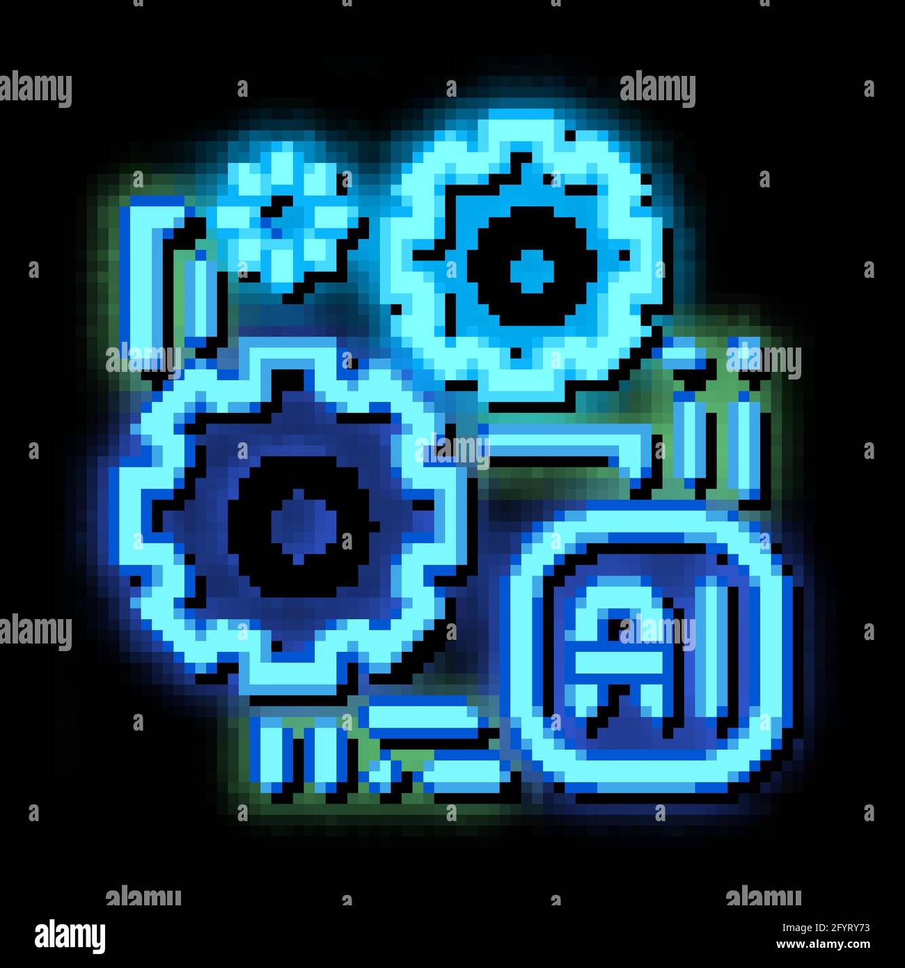 Artificial Intelligence Ai Chip neon glow icon illustration Stock ...