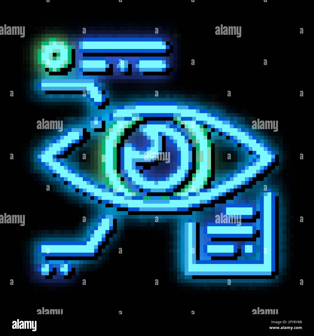 Eye Biometric Data And Information neon glow icon illustration Stock ...