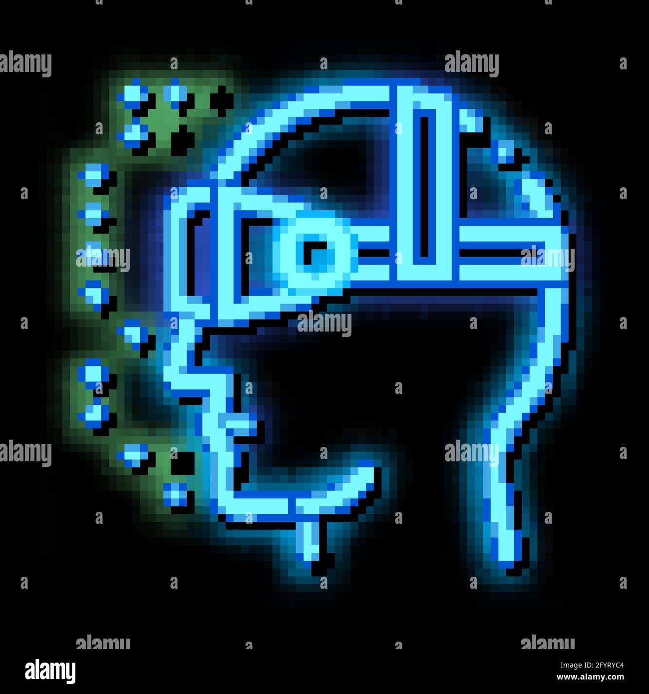 Virtual Artificial Intelligence neon glow icon illustration Stock ...