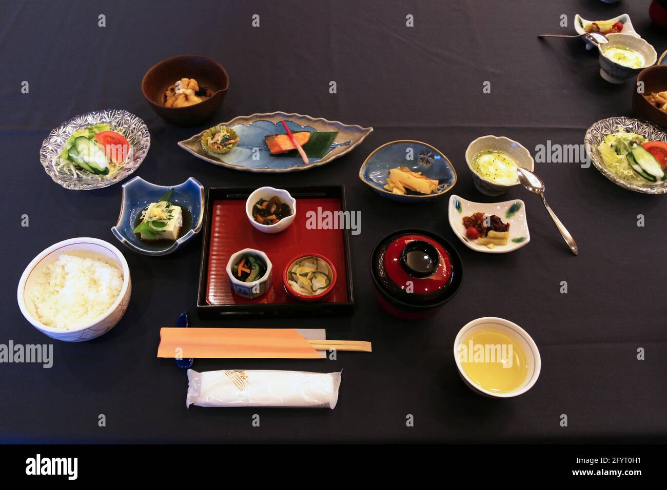 Amazing Japanese washoku dinner in a ryokan Stock Photo - Alamy
