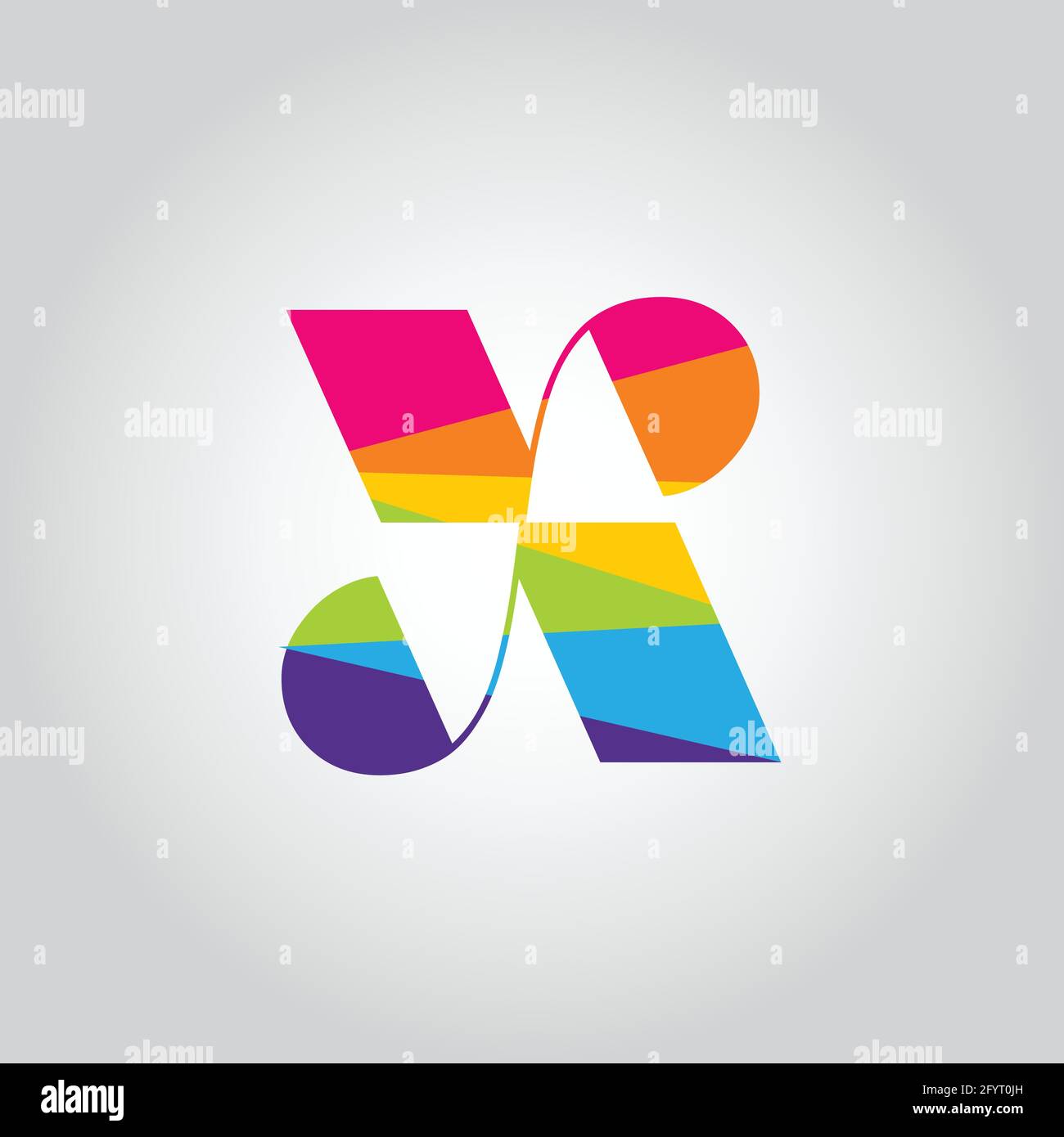 Rainbow color X letter modern illustration template vector Stock Vector ...