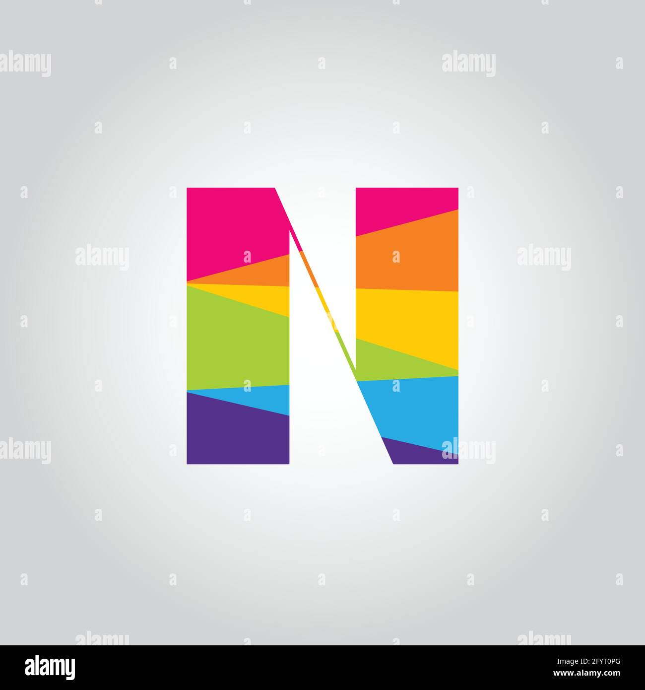 Rainbow color N letter modern illustration template vector Stock Vector ...
