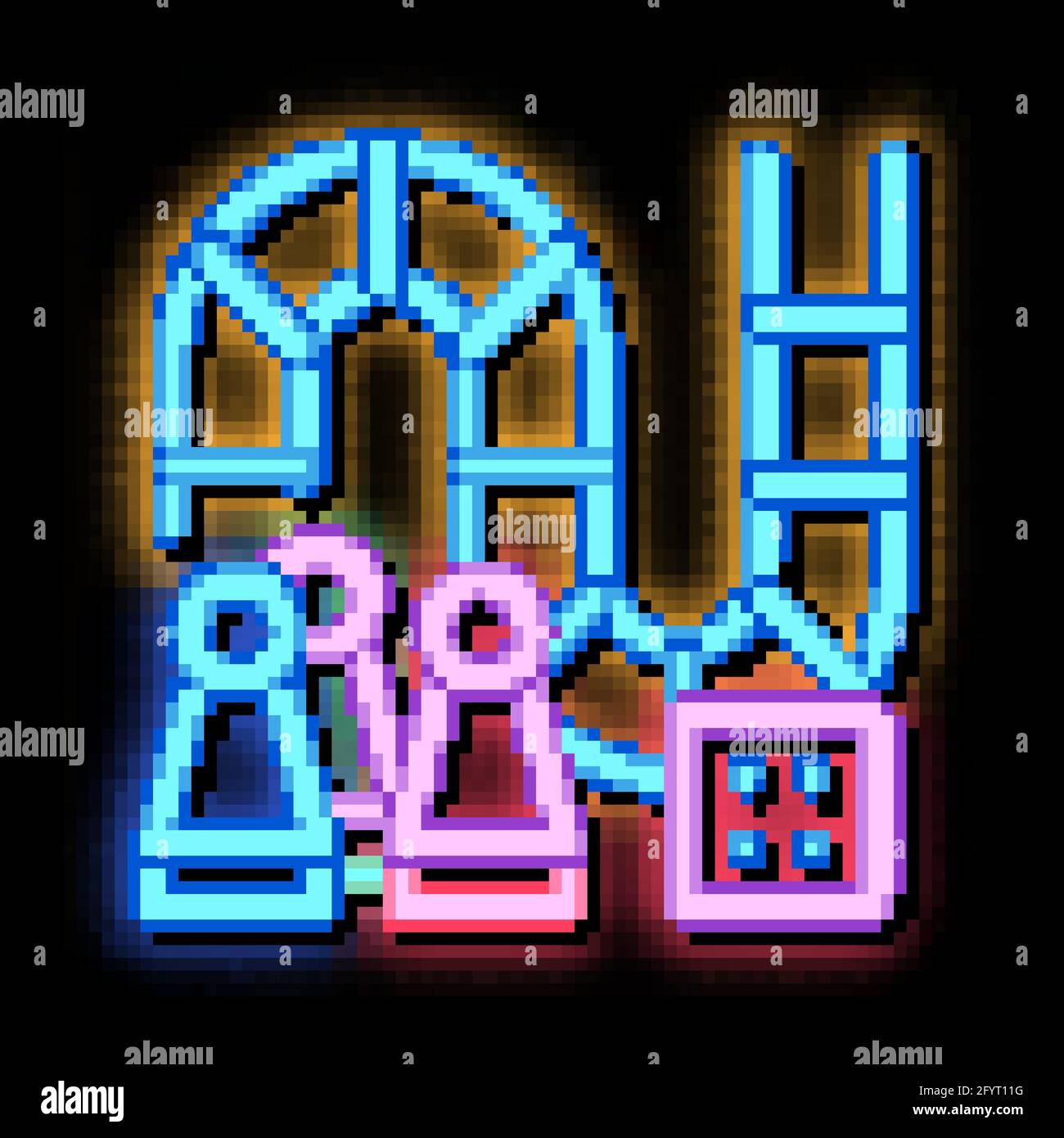 Interactive Kids Board Game neon glow icon illustration Stock Vector ...