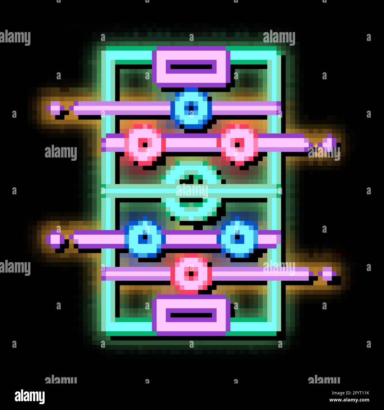 Interactive Kids Table Football neon glow icon illustration Stock ...