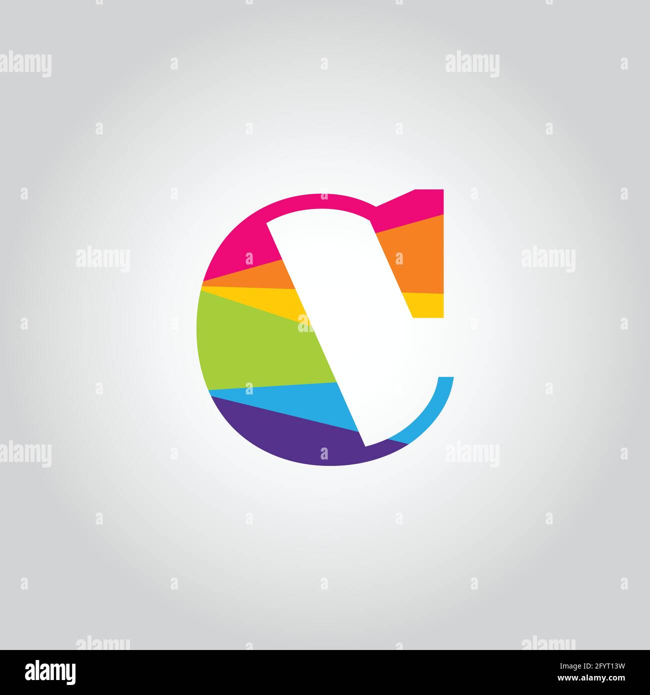Rainbow color C letter modern illustration template vector Stock Vector ...
